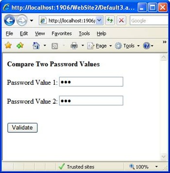 How to Compaire/Validate Two Password Values in ASP.NET | CompareValidator